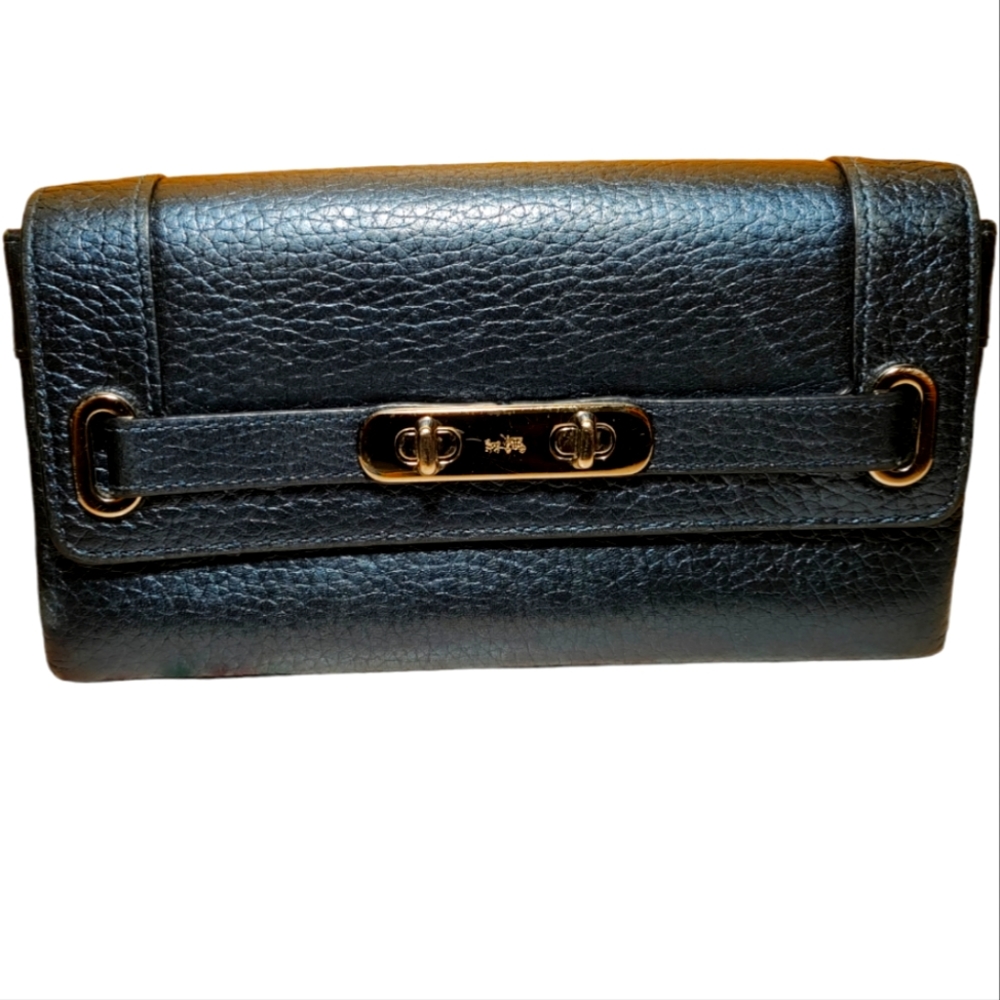 Coach Metallic Blue Wallet - Gem